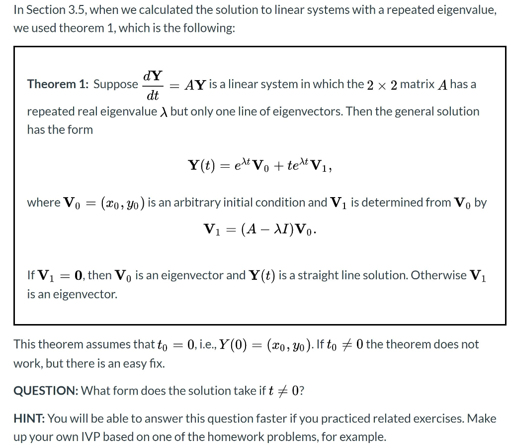 Solved In Section 3.5, when we calculated the solution to | Chegg.com
