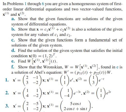 Solved In Problems 1 through 6 you are given a homogeneous | Chegg.com