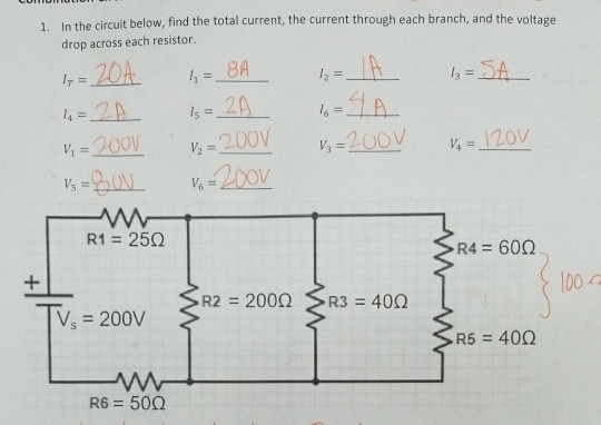 Solved In the circuit below, find the total current, the | Chegg.com