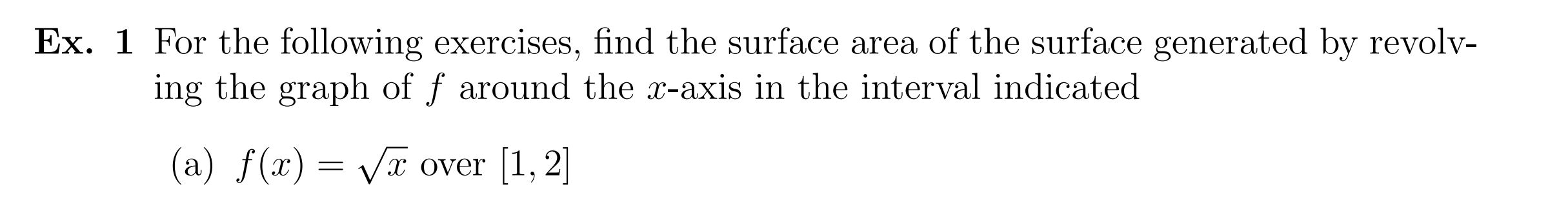 Solved Ex. 1 For the following exercises, find the surface | Chegg.com