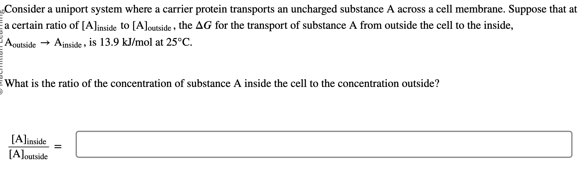 Solved 0 Consider a uniport system where a carrier protein | Chegg.com
