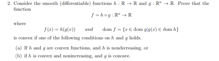 Solved 2. Consider the smooth (differentiable) functions | Chegg.com