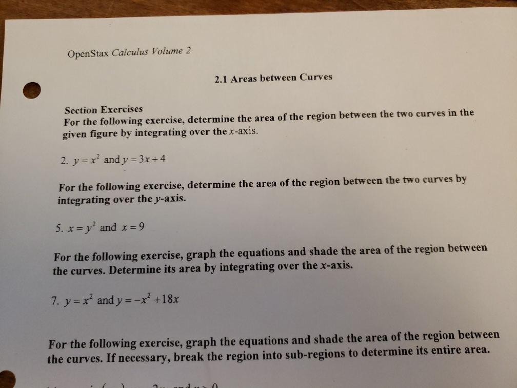 Solved OpenStax Calculus Volume 2 2.1 Areas between Curves | Chegg.com