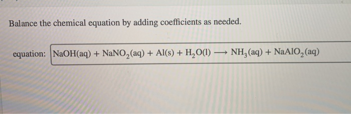 Solved Balance the chemical equation by adding coefficients | Chegg.com