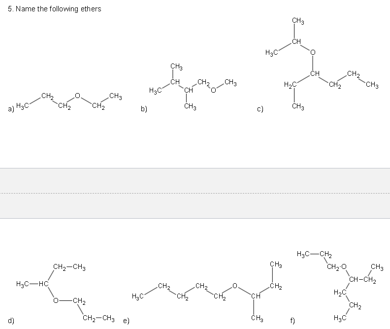 Solved 5. Name the following ethers a) b) | Chegg.com