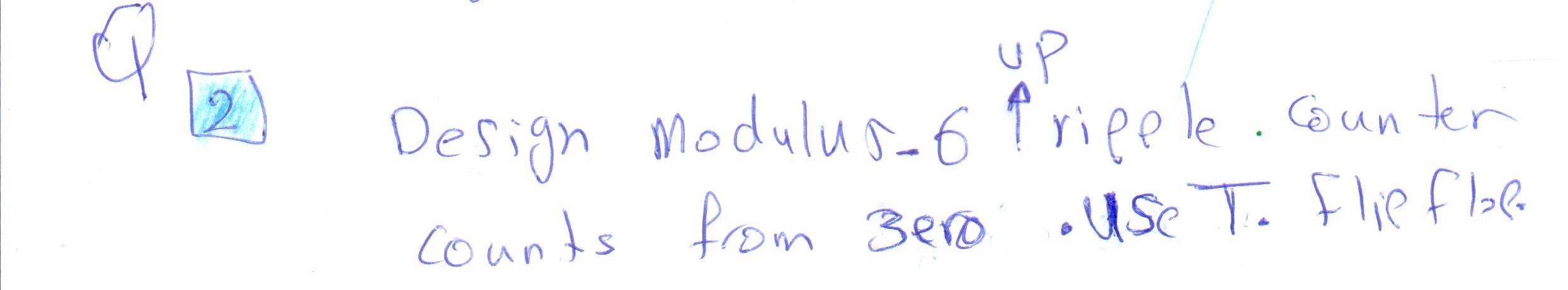 Solved 2 up Design Modulus-6 Pripple. Counter counts from | Chegg.com