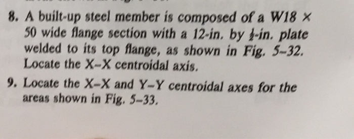Solved 8. A built-up steel member is composed of a W18 x 50 | Chegg.com