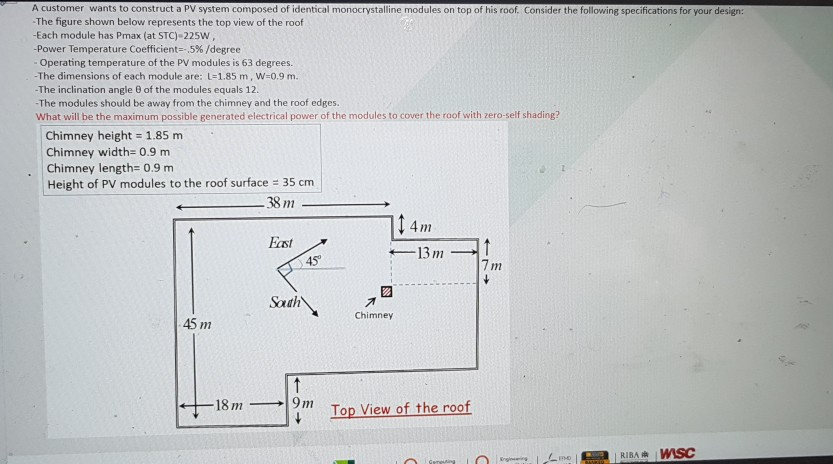 A customer wants to construct a PV system composed of | Chegg.com