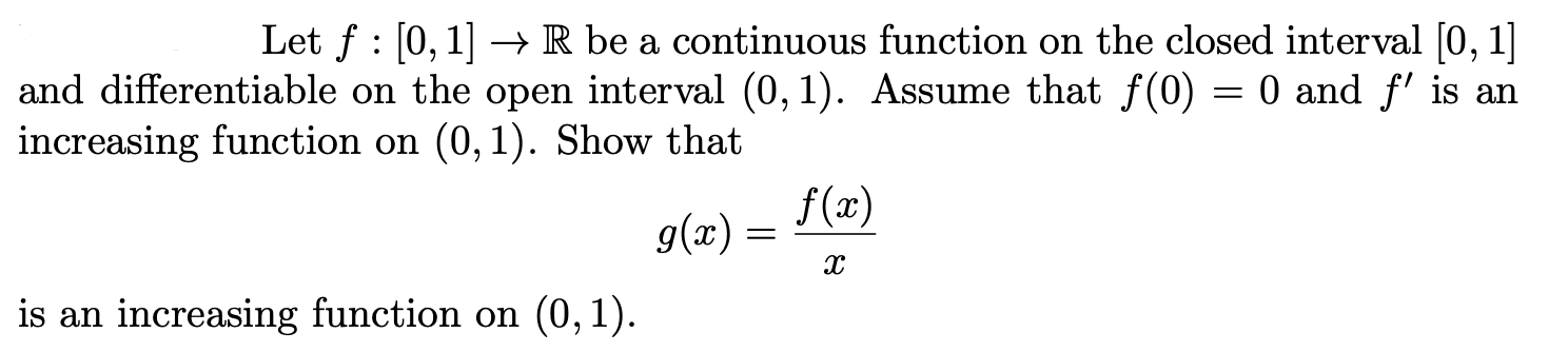 Solved Let F [0 1] → R Be A Continuous Function On The