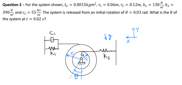 Solved Question 2 - ﻿For the system shown, | Chegg.com