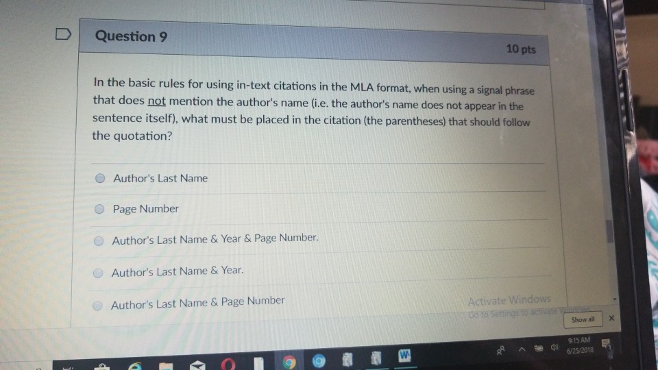 Solved: Quiz: MLA Format 67/ 736/take Accessed 15 Feb. 201... | Chegg.com