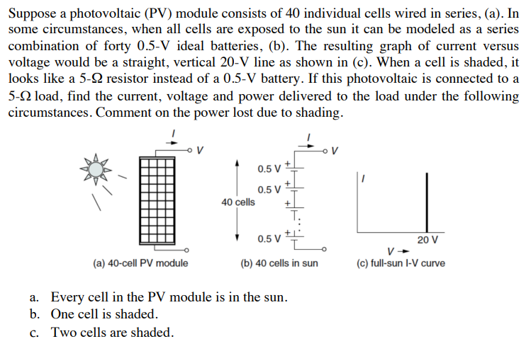 Solved Suppose a photovoltaic (PV) module consists of 40 | Chegg.com