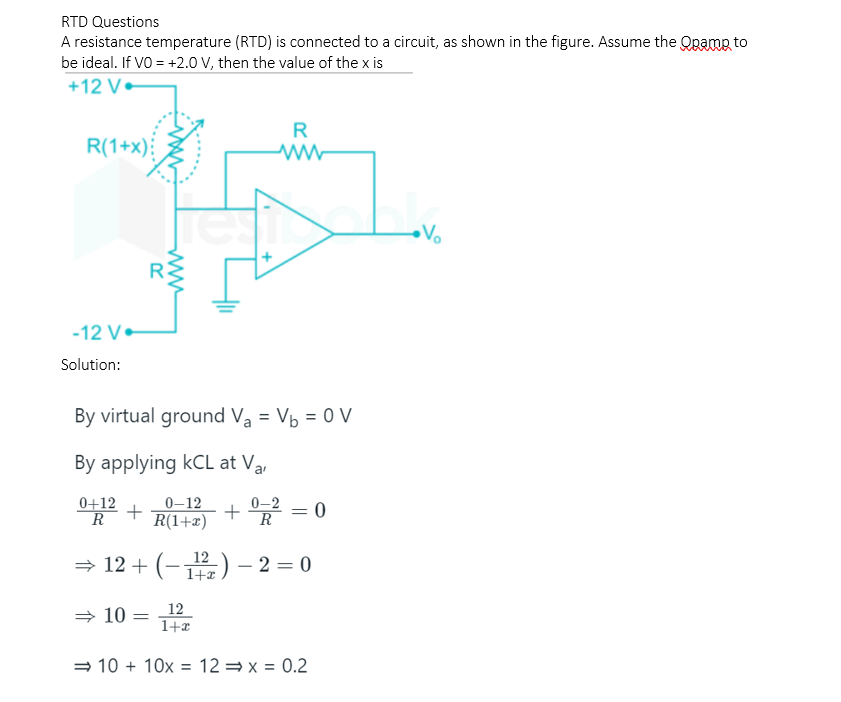 Solved RTD Questions A resistance temperature (RTD) is | Chegg.com