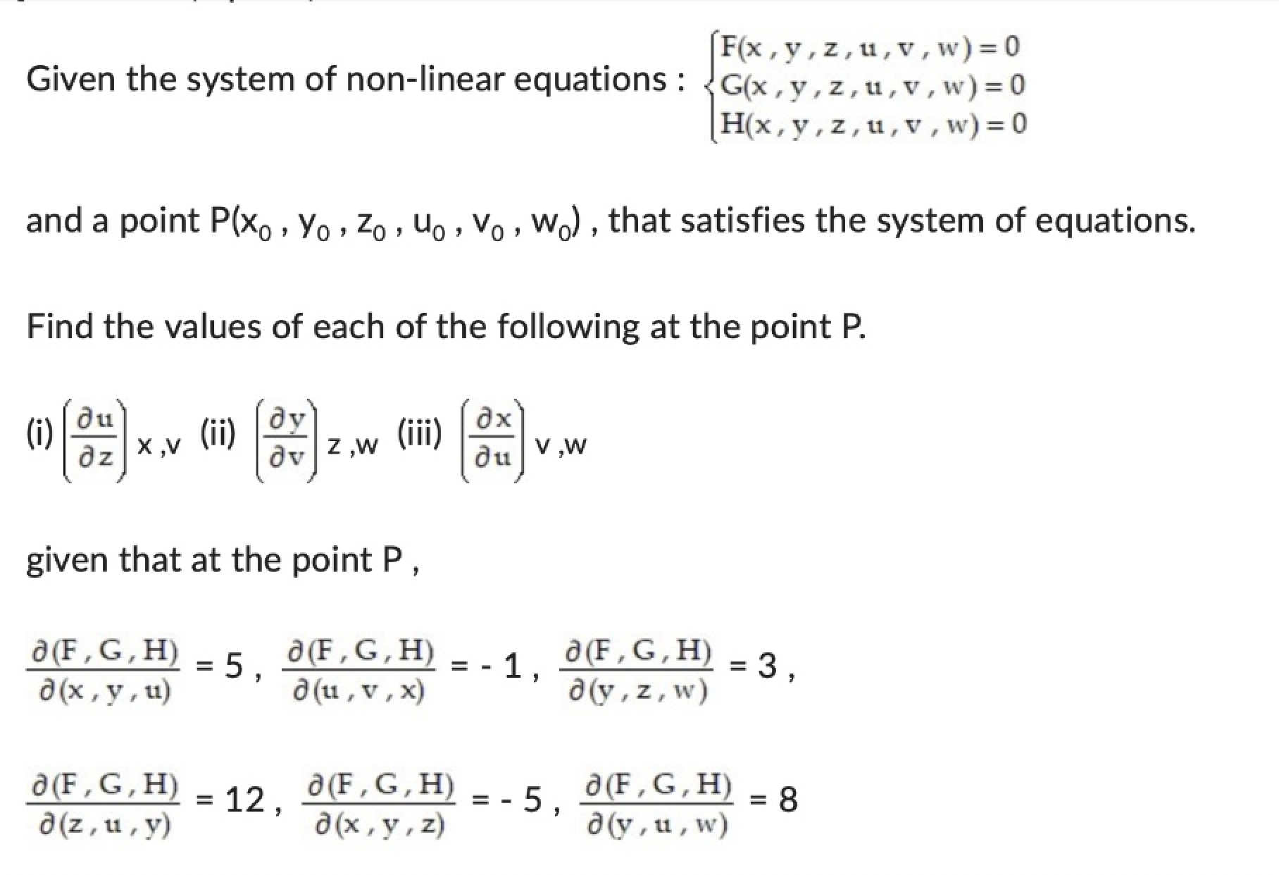 Solved Given the system of non-linear equations: | Chegg.com