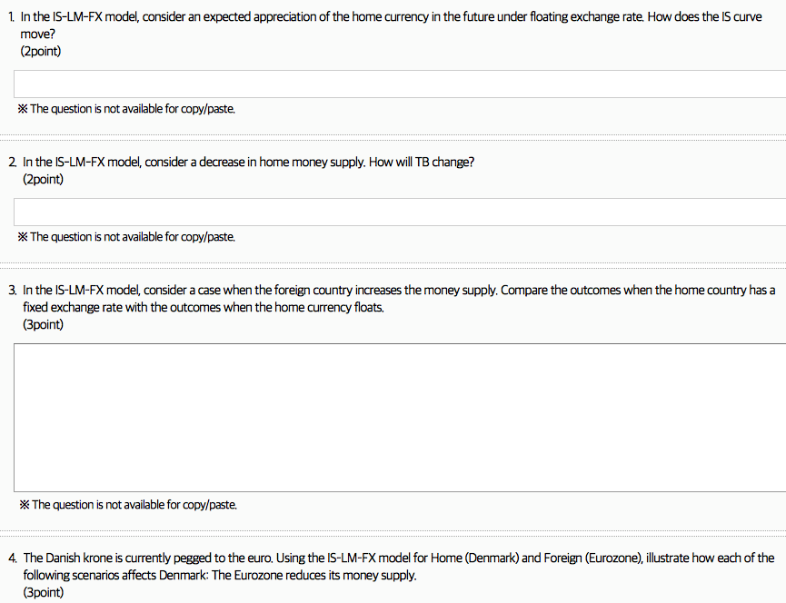 Solved 1. In the IS-LM-FX model, consider an expected | Chegg.com