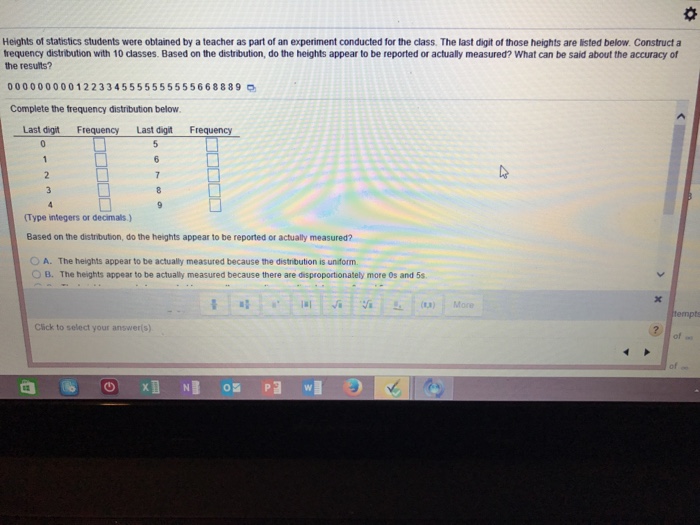 Solved Heights of statistics students were obtained by a | Chegg.com