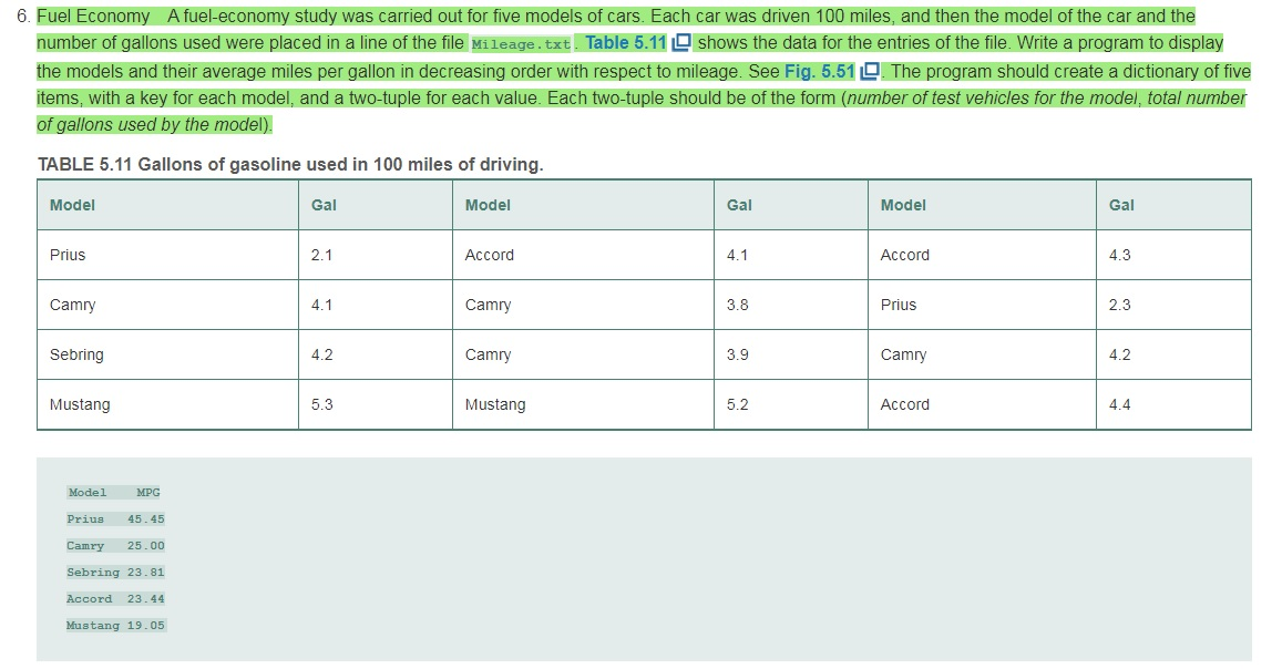 Solved 6. Fuel Economy A fuel-economy study was carried out | Chegg.com