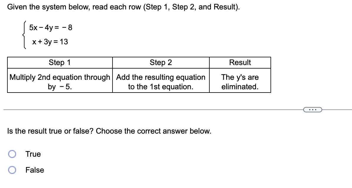 Solved Given the system below, read each row (Step 1, Step | Chegg.com Solved Given the system below, read each row (Step 1, Step | Chegg.com