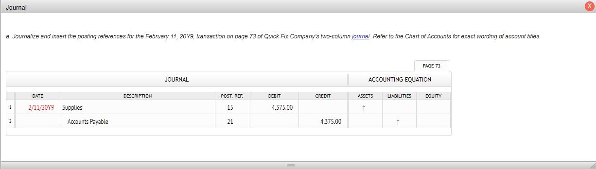 Solved Instructions On February 11, 2049, Quick Fix Company | Chegg.com