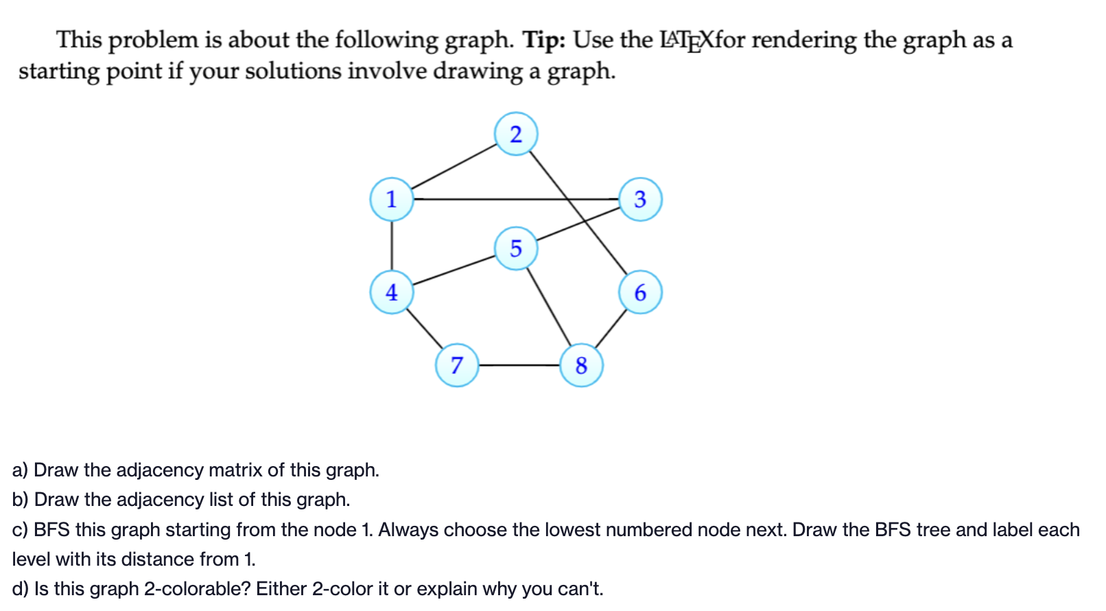 Solved This problem is about the following graph. Tip: Use | Chegg.com
