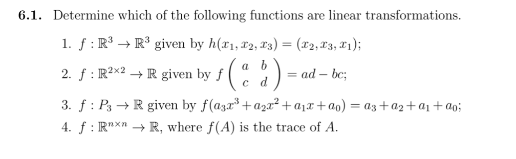 Solved 6.1. Determine which of the following functions are | Chegg.com