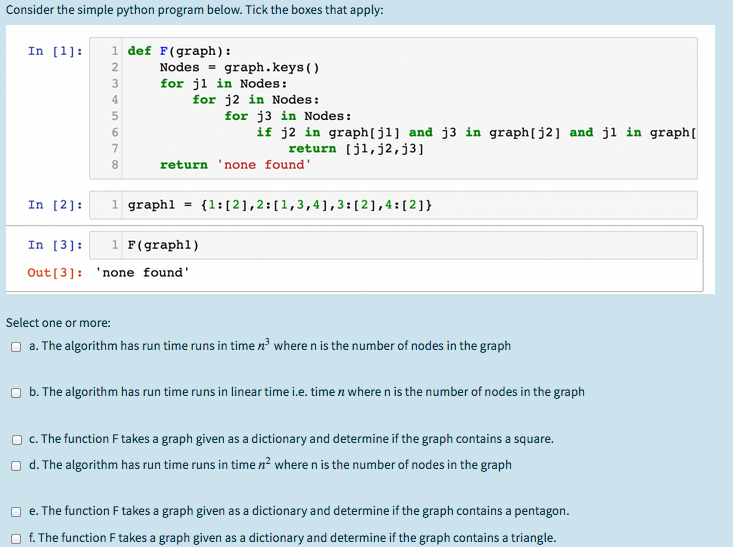 Solved Consider the simple python program below. Tick the | Chegg.com