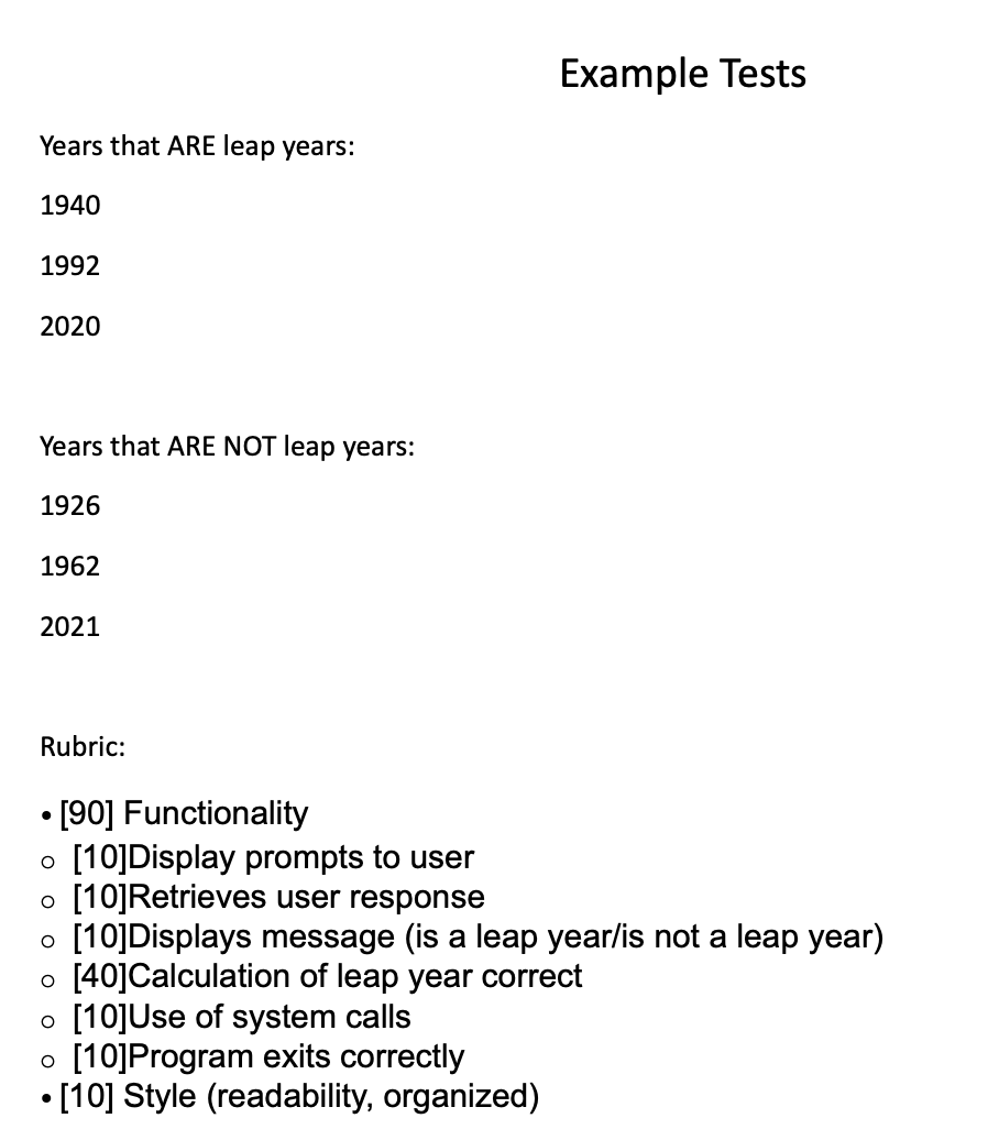 Solved The rule for determining whether a year is a leap | Chegg.com