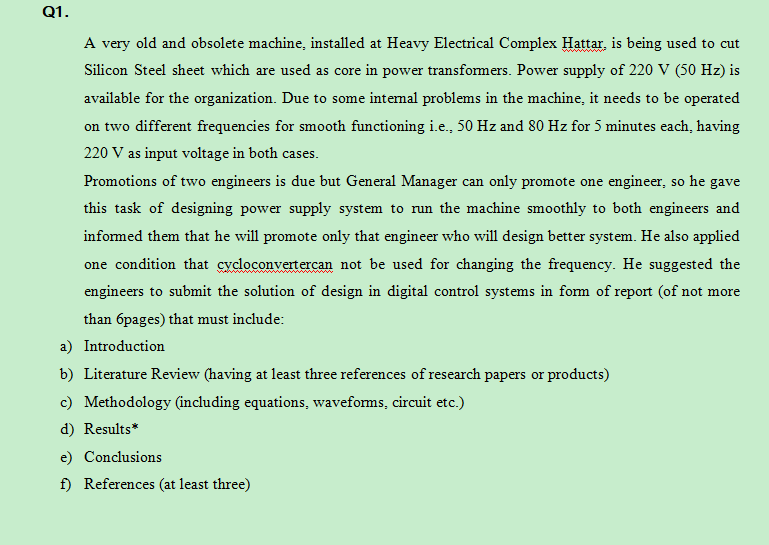 Q1. A very old and obsolete machine, installed at | Chegg.com