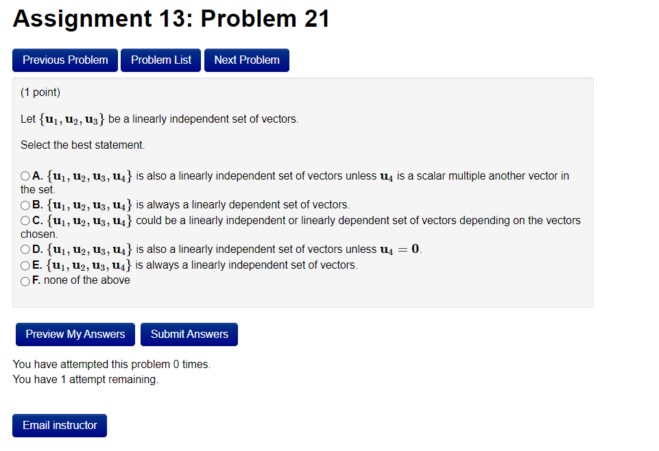 Solved Assignment 13: Problem 22 Previous Problem Problem | Chegg.com