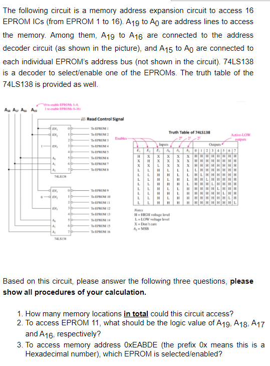 The following circuit is a memory address expansion | Chegg.com
