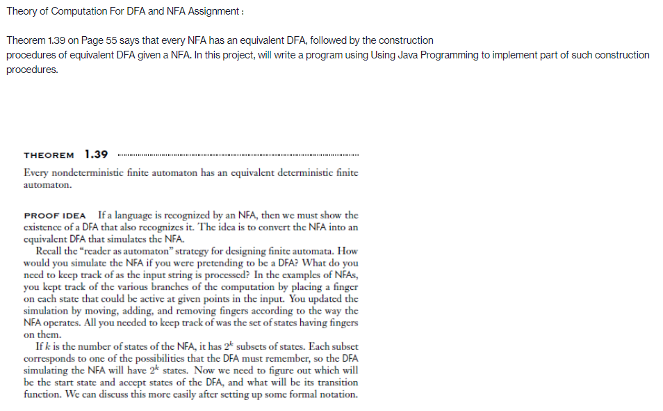 Theory of Computation For DFA and NFA Assignment : | Chegg.com