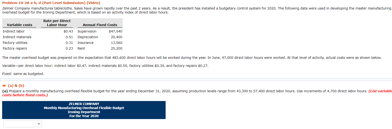 Solved Problem 10-2A a-b, d (Part Level Submission) (Video) | Chegg.com