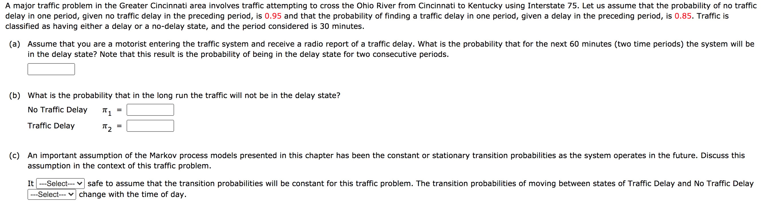 Solved A major traffic problem in the Greater Cincinnati | Chegg.com