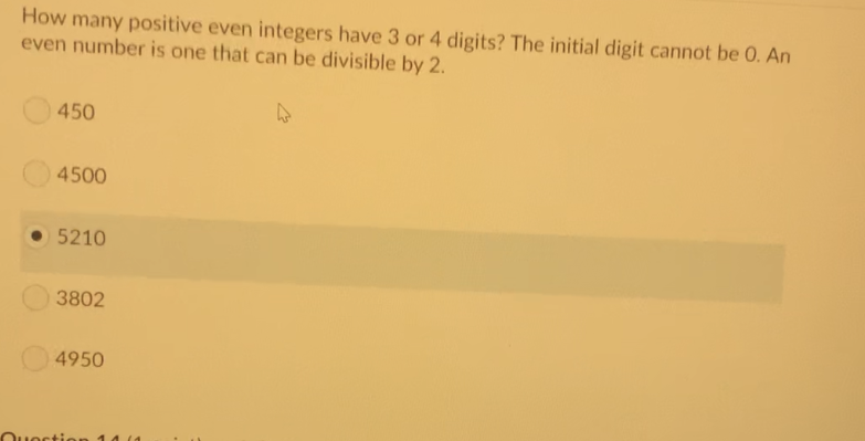 Solved How many positive even integers have 3 or 4 digits? | Chegg.com