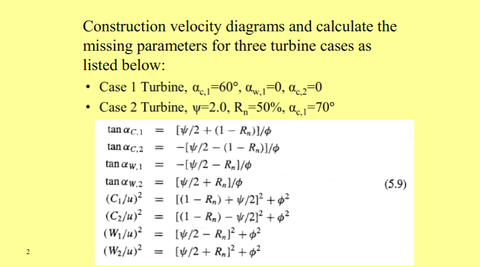 Solved Construction velocity diagrams and calculate the | Chegg.com