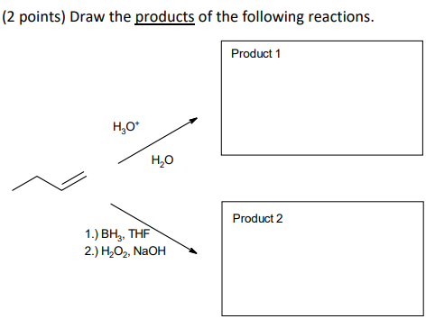 Solved ( 2 points) Draw the products of the following | Chegg.com