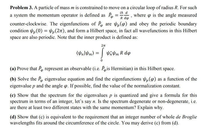 Solved Problem 3. A particle of mass m is constrained to | Chegg.com