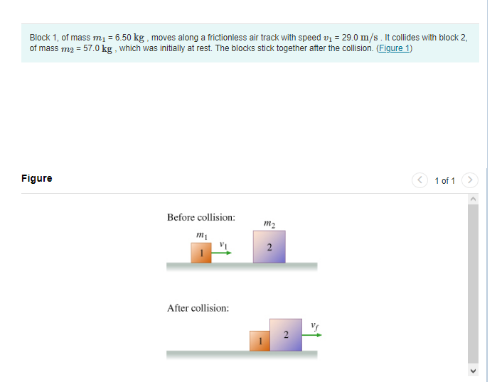Solved Block 1 , of mass m1=6.50 kg, moves along a | Chegg.com