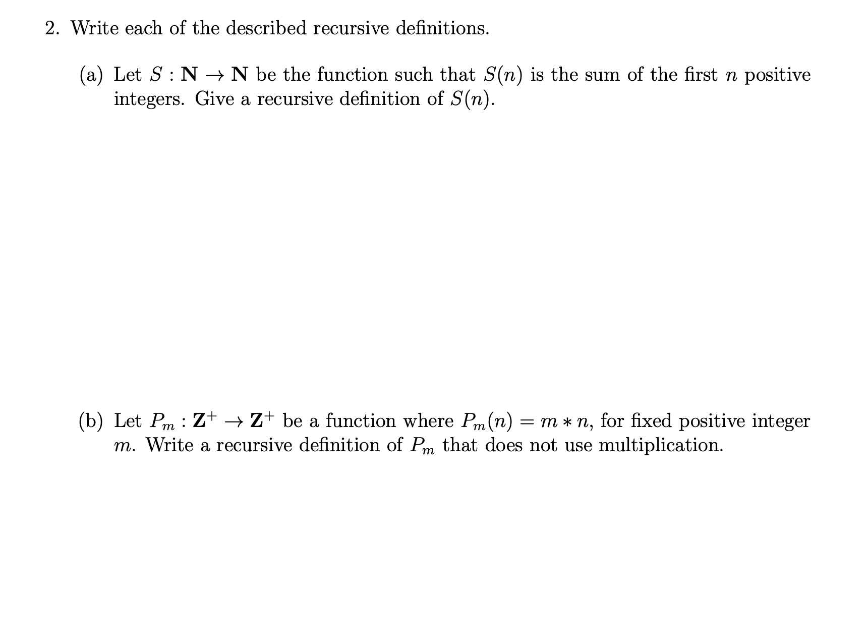 Solved Write Each Of The Described Recursive Definitions