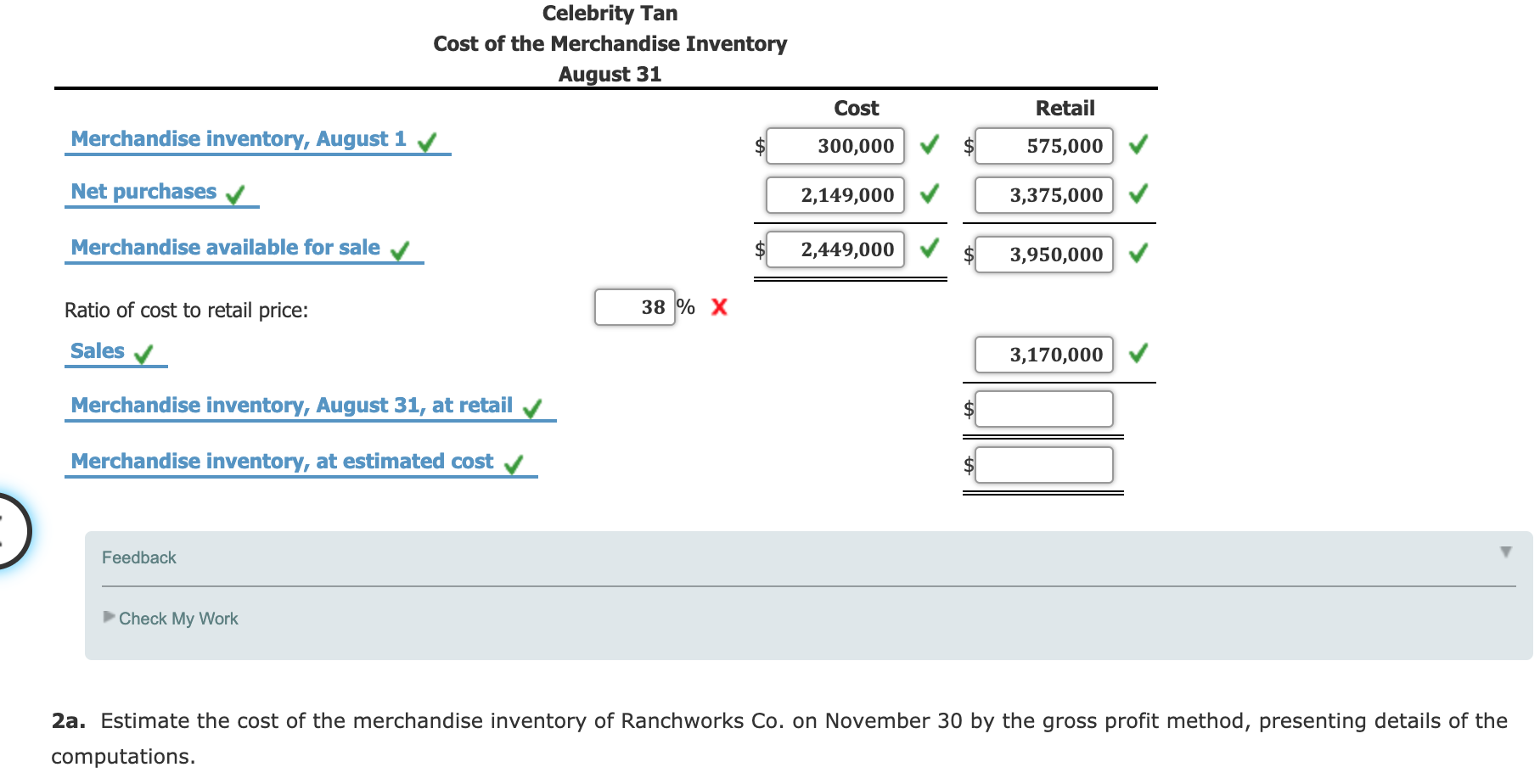 Solved HELP!!! Retail Method; Gross Profit Method Selected | Chegg.com