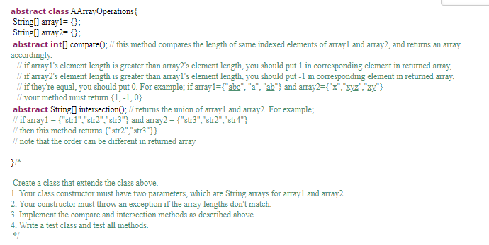 Solved Abstract Class A Arrayoperations String Array1 8773