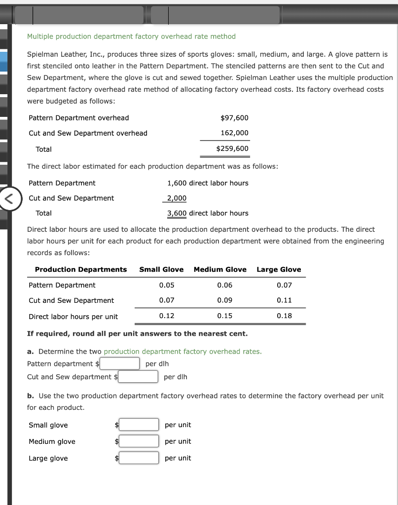 Solved Multiple production department factory overhead rate | Chegg.com