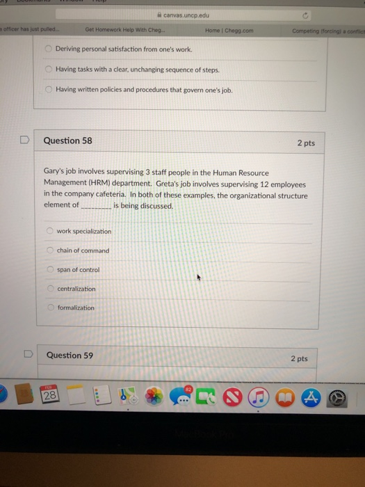 Solved y Bookmarks Window Help a canvas.uncp.edu officer has | Chegg.com