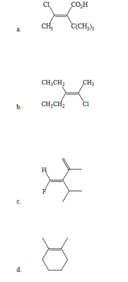 Solved For each molecule below, decide whether E/Z isomerism | Chegg.com