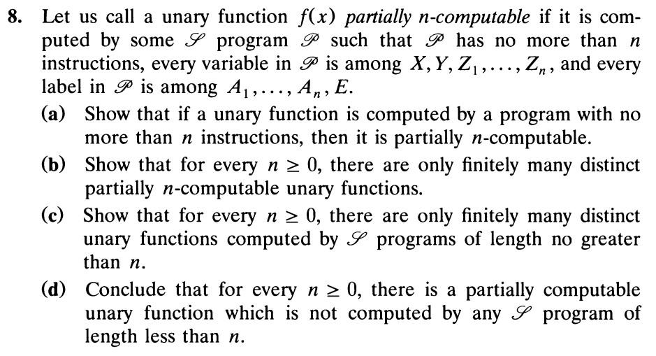 Solved 8. Let us call a unary function f(x) partially | Chegg.com