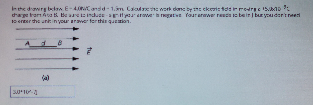 Solved .9 In the drawing below, E 4.0N/C and d 1.5m. | Chegg.com