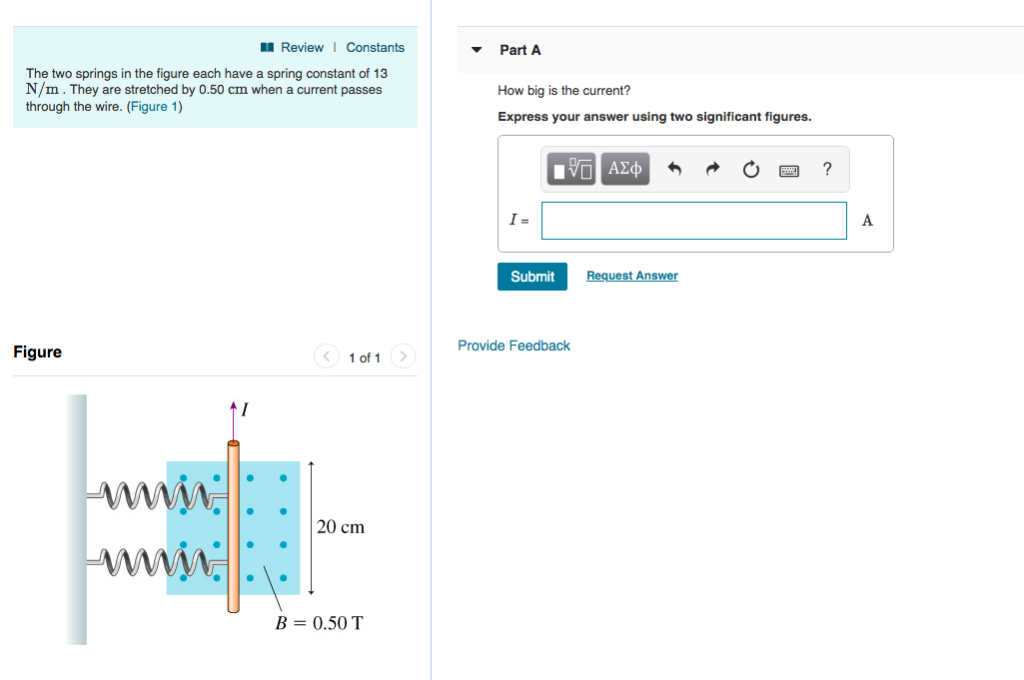 Solved Review I Constants Part A The two springs in the | Chegg.com