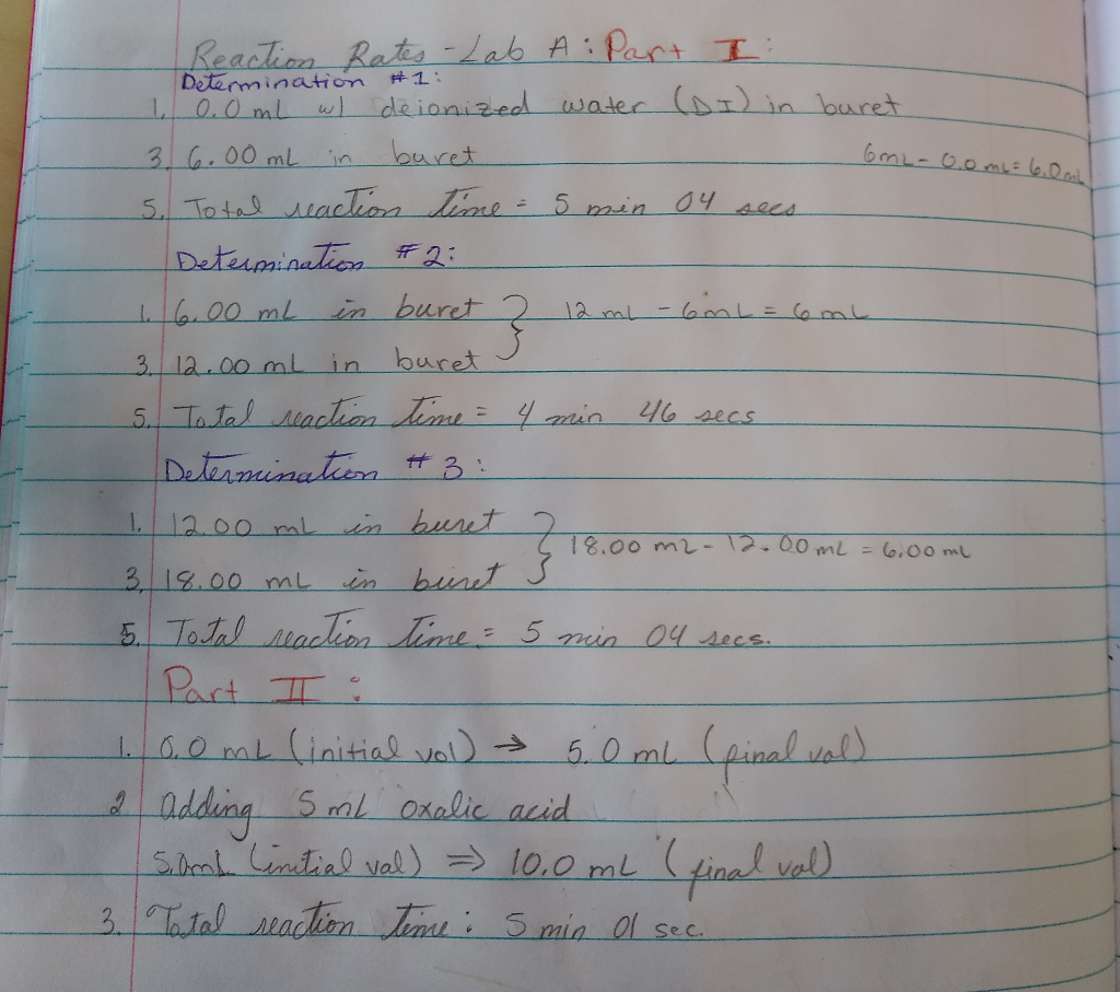 Compute The Average Rate Reaction For Each Set Of