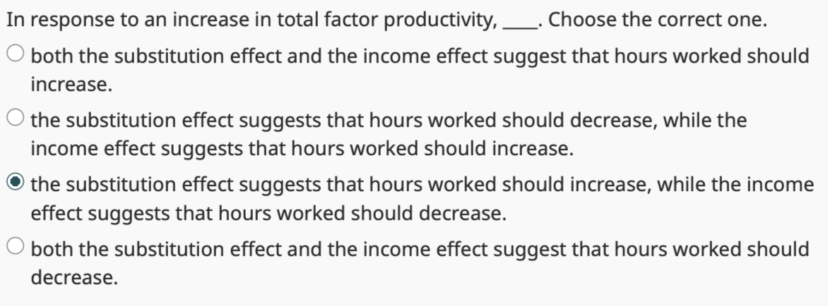 Solved In response to an increase in total factor | Chegg.com