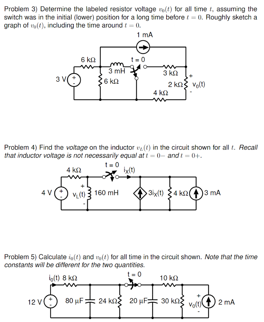 Solved Problem 3) Determine the labeled resistor voltage | Chegg.com
